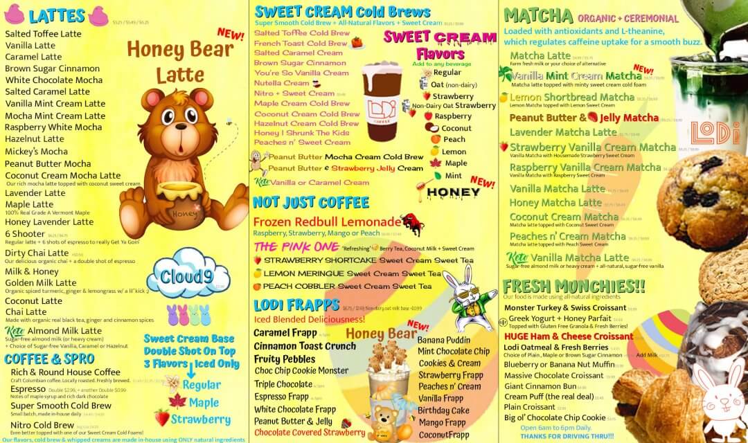Lodi Coffee | Menu | North Charleston Coffee Shop