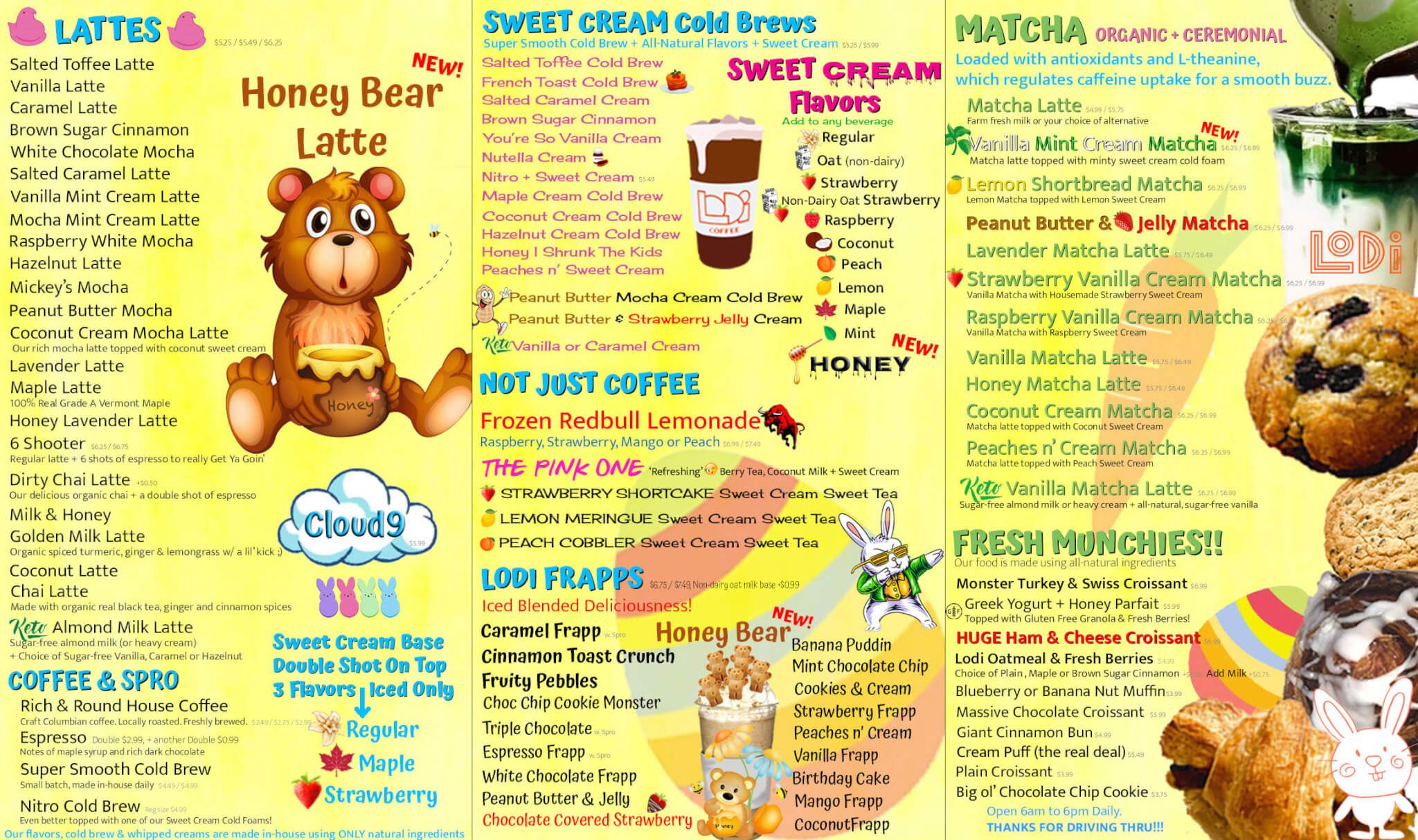 Lodi Coffee | Menu | North Charleston Coffee Shop